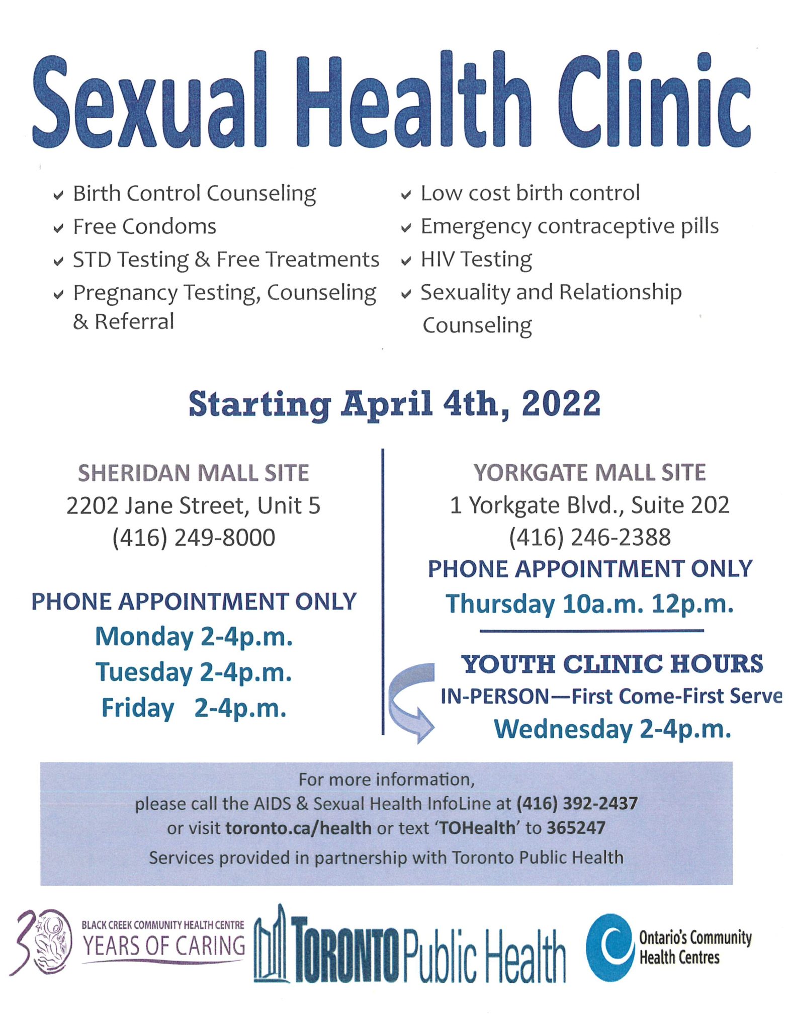 Sexual Health – Black Creek Community Health Centre