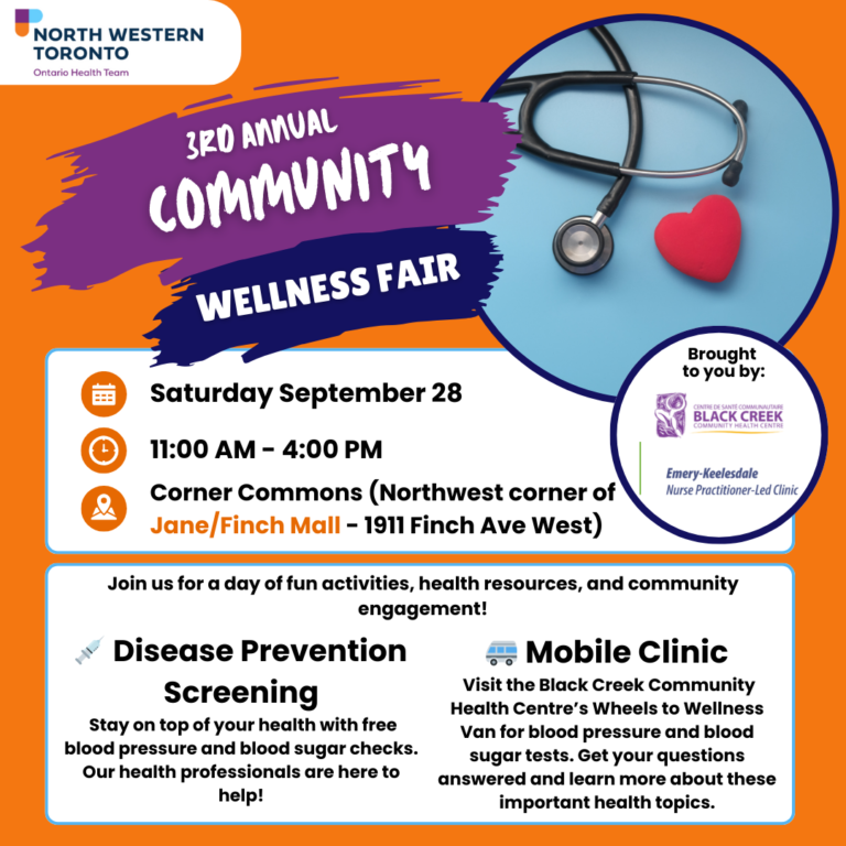 Healthy Lifestyle Group Programs - Black Creek Community Health Centre